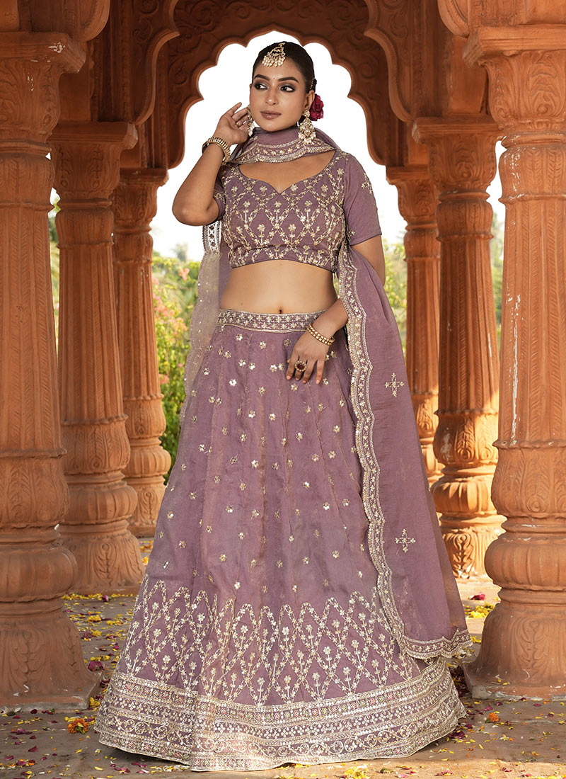 Buy Lavender Lehenga Choli Collections Online -Cbazaar