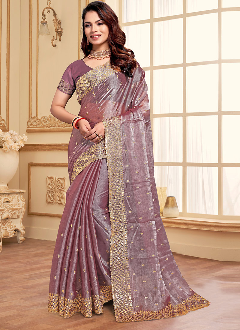 Buy Lavender sarees online | Lavender sarees styles | Online Lavender ...