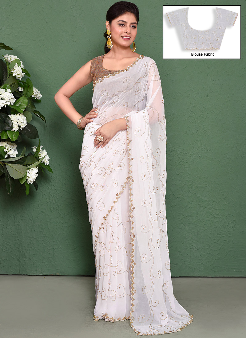 Hand Embroidered Sarees | Zardosi Sarees | Zari Stone work sarees