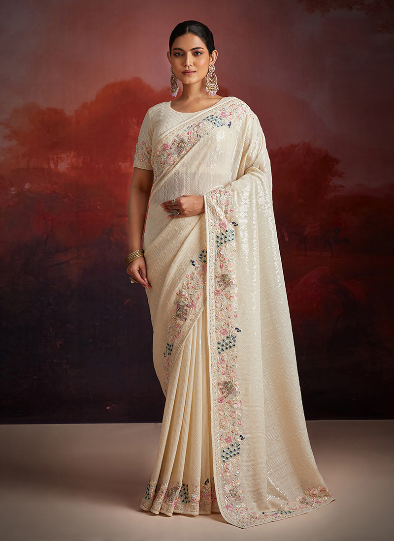 White Sarees: Buy Latest White Sarees Online Shopping - Cbazaar
