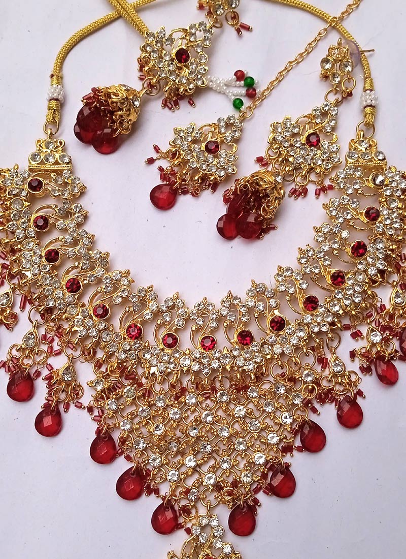 Buy Embellished Gold Plated Moti Necklace Online at Best Price | Cbazaar