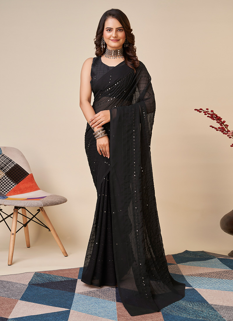 Black Sarees: Latest Black Sarees Designs For Women