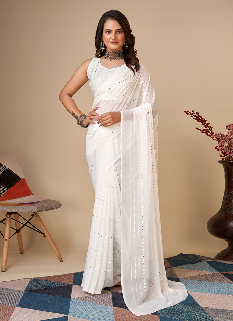 White Sarees: Buy Latest White Sarees Online Shopping - Cbazaar