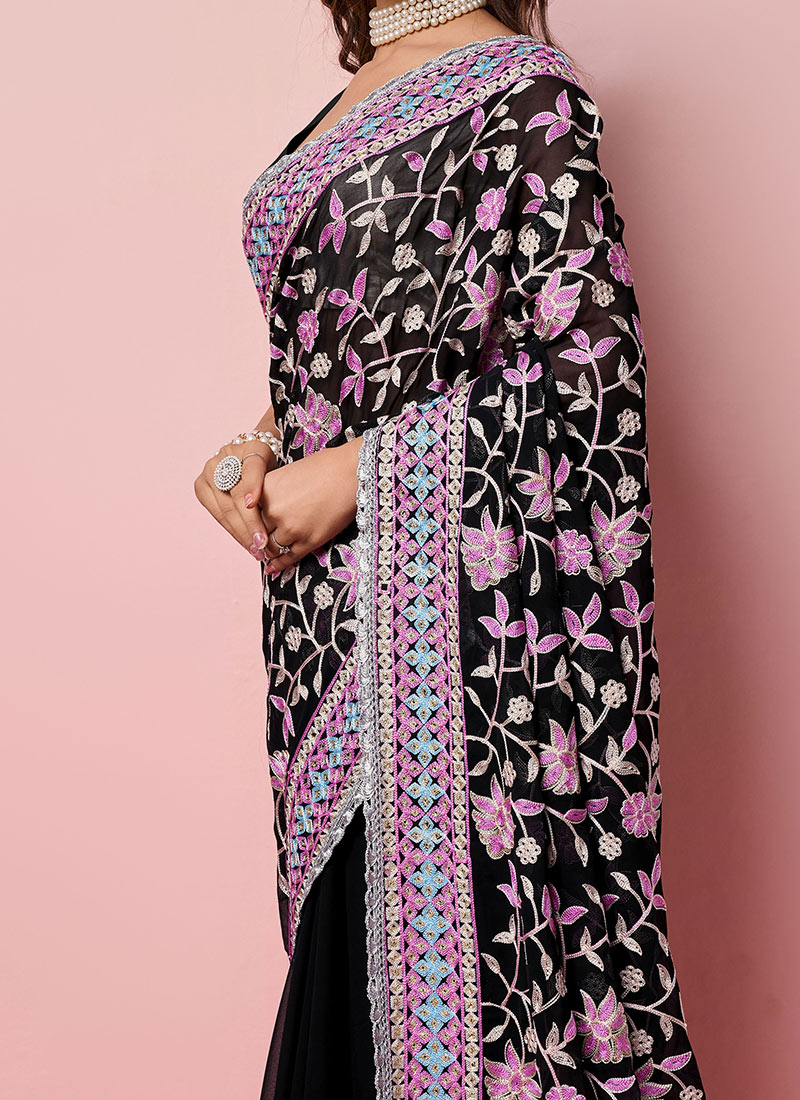 Black Sarees: Latest Black Sarees Designs For Women