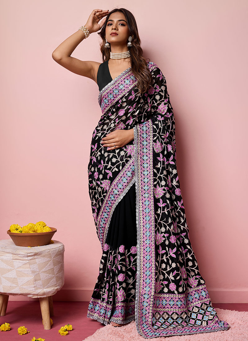Black Sarees: Latest Black Sarees Designs For Women