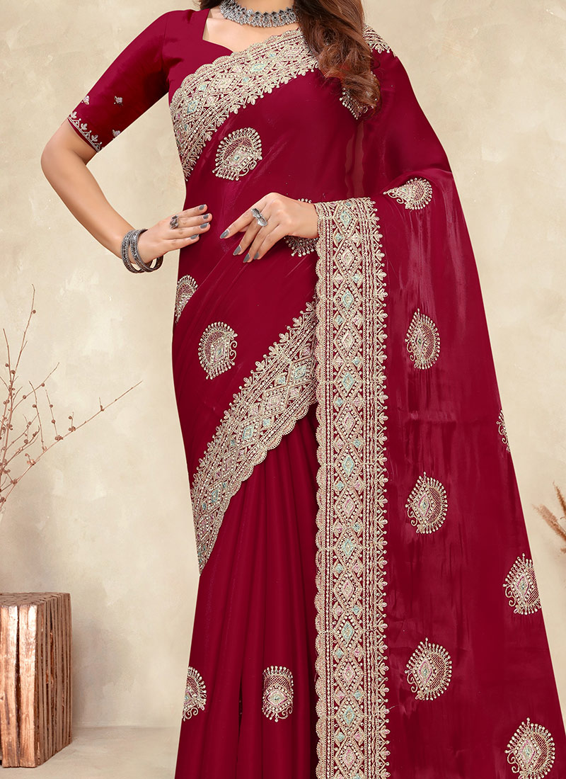 Maroon Saree | Buy Maroon Sarees Online Shopping - Cbazaar