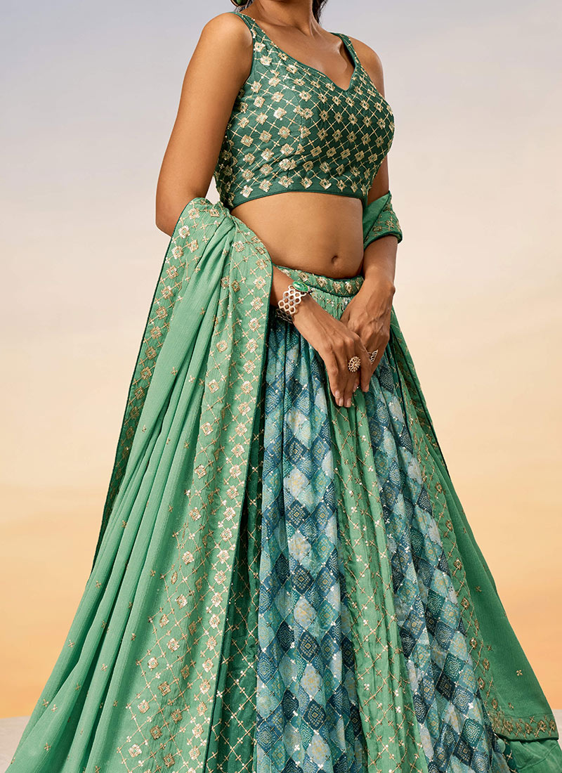 Buy Stylish Green Lehengas For Women Online Collections
