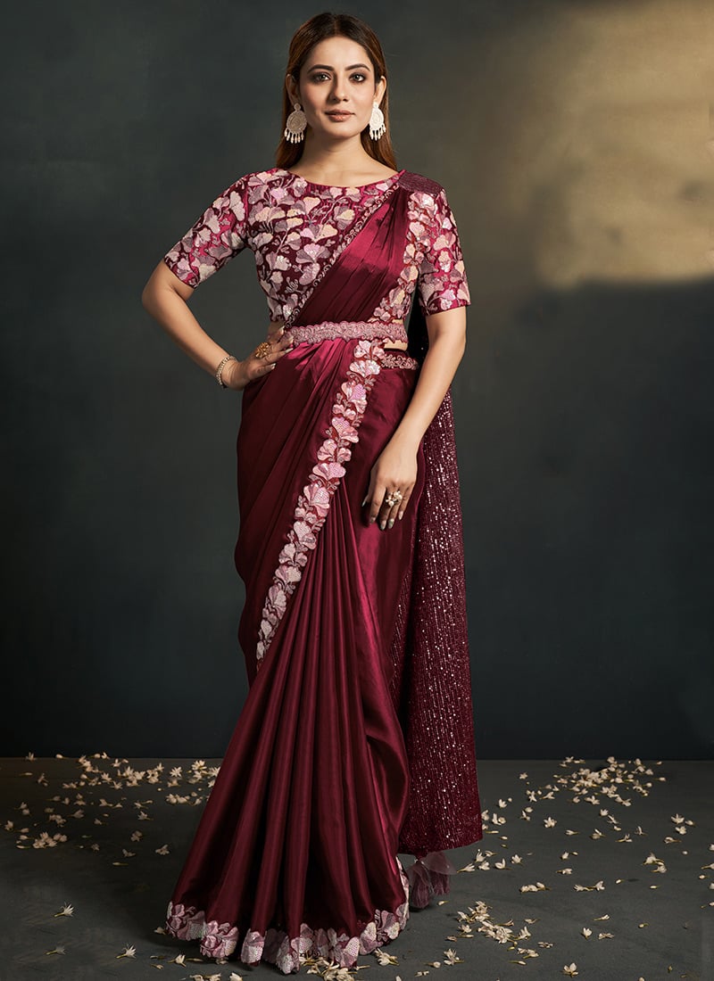 Maroon Saree | Buy Maroon Sarees Online Shopping - Cbazaar