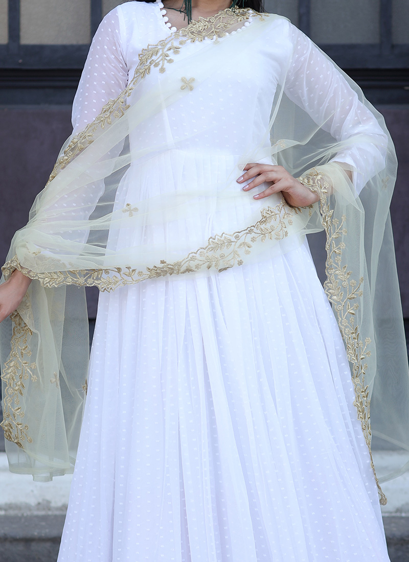 Shop Faux Georgette Butti Work Anarkali Gown Party Wear Online at Best ...