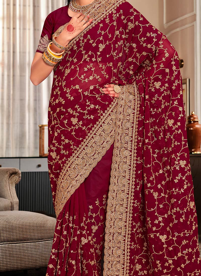 Maroon Saree | Buy Maroon Sarees Online Shopping - Cbazaar