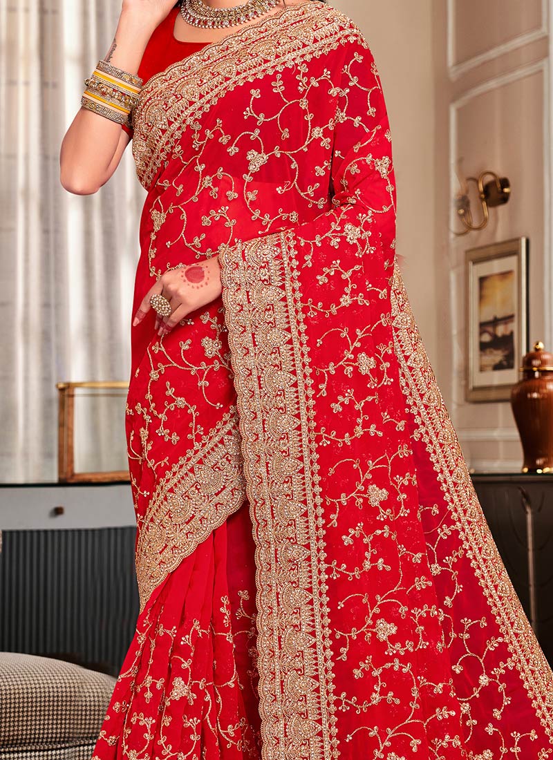 Buy Latest Red Sarees Designs Online Shopping