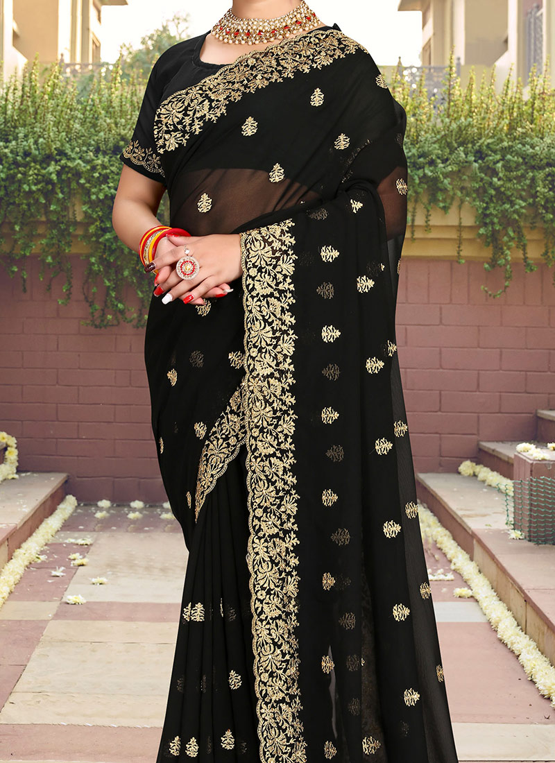 Buy Latest Black Sarees Designs For Women Online At Cbazaar