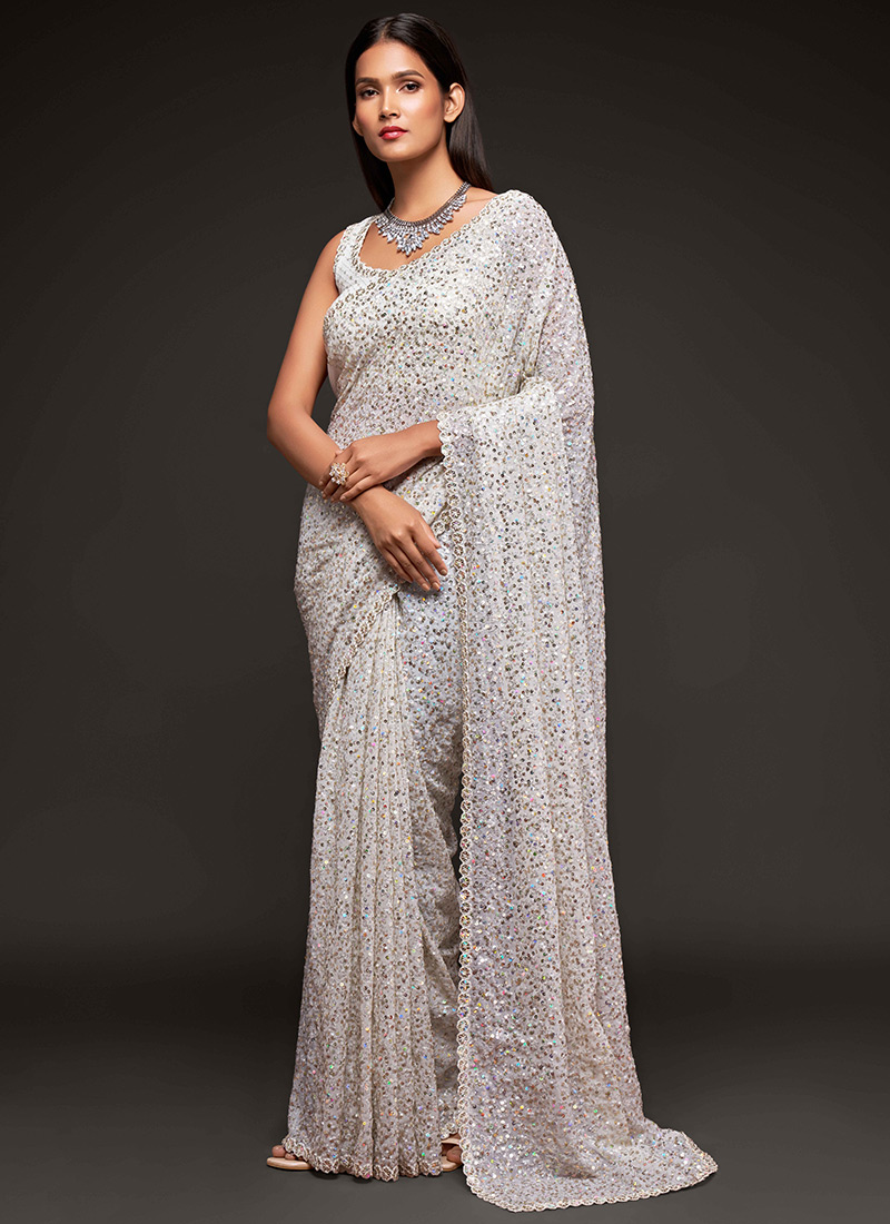 White Sarees: Buy Latest White Sarees Online Shopping