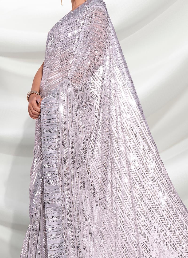 Shop Trendy Grey Color Sarees For Women Online at Cbazaar