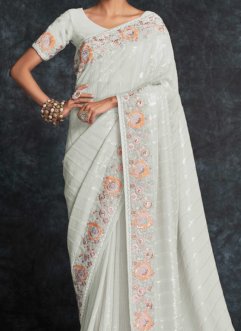 White Sarees: Buy Latest White Sarees Online Shopping - Cbazaar