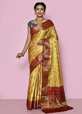 Buy Latest Gold Sarees Designs Online