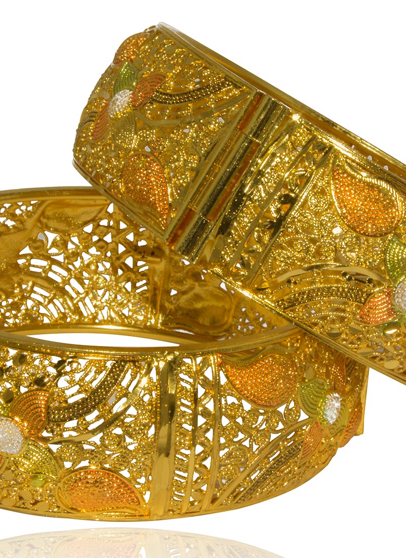 Shop Gold Colour Bangles Online at Best Price | Cbazaar