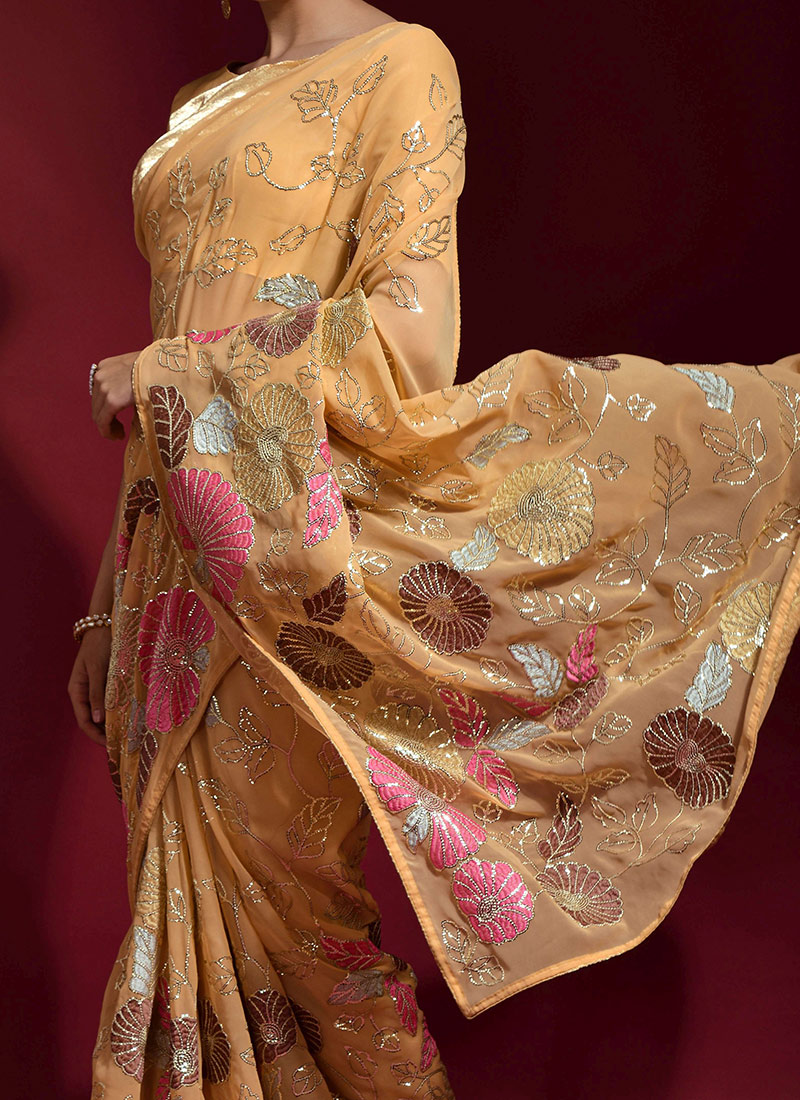 Buy Latest Gold Sarees Designs Online - Cbazaar