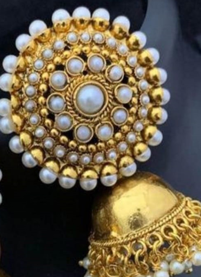 Shop Gold Plated Alloy Jhumka With Beads And Stones Online at Best ...