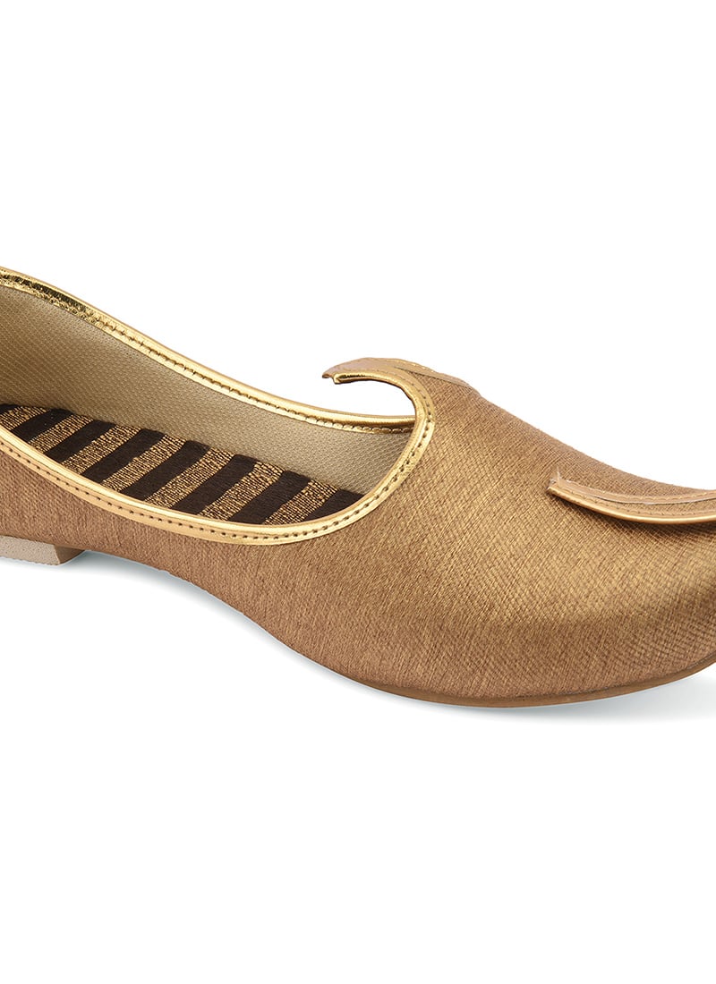 Buy Gold Synthetic Mojiri For Men Online at Best Price | Cbazaar