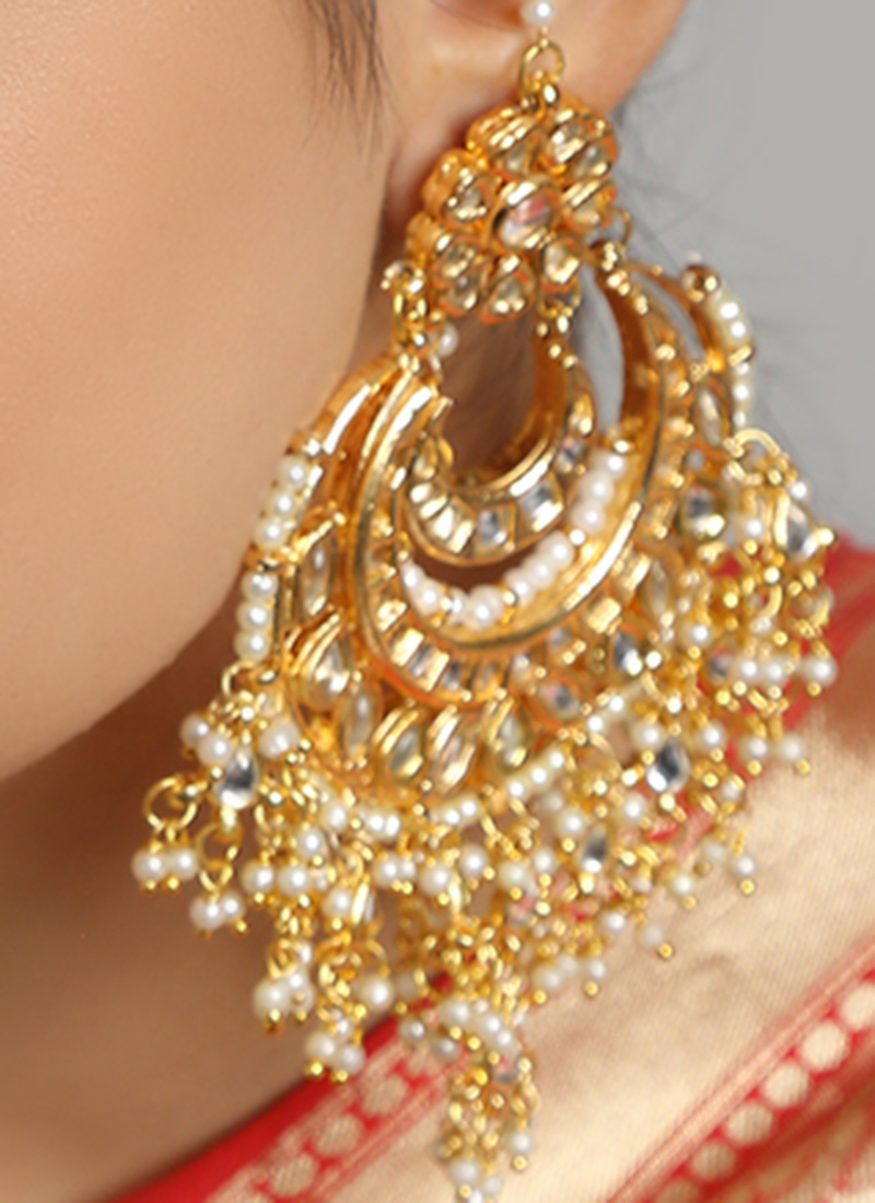 Shop Golden Alloy Chaand Bali Wedding Wear Online at Best Price | Cbazaar