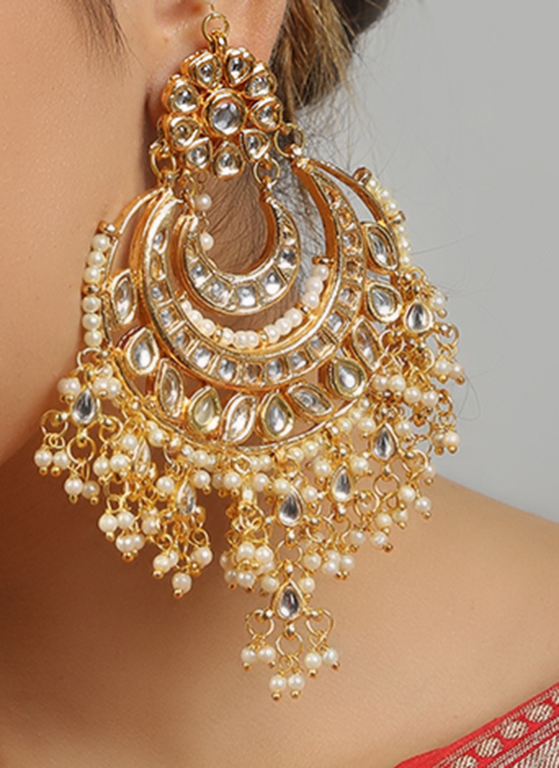 Buy Golden Alloy Chaand Bali Wedding Wear Online at Best Price | Cbazaar