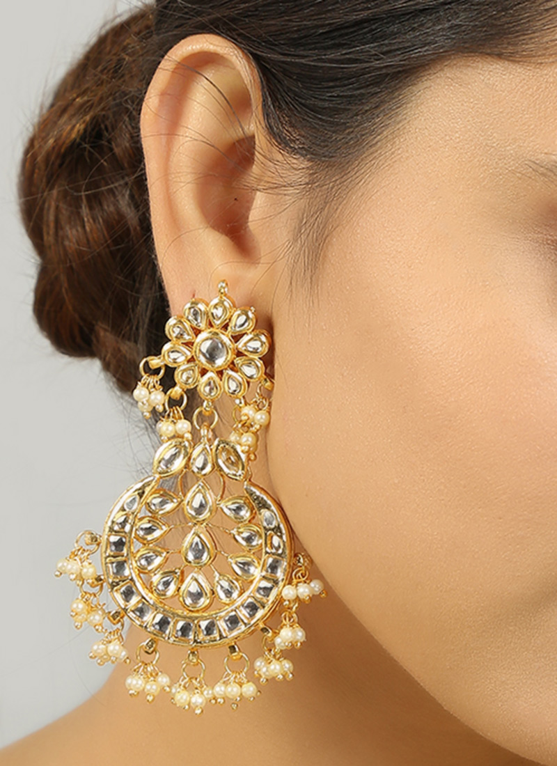 Shop Golden Alloy Chaand Bali Wedding Wear Online at Best Price | Cbazaar