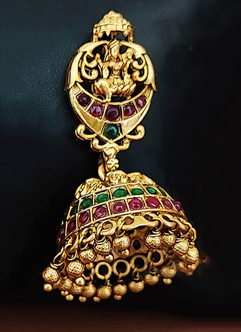 Buy Golden Jhumka Earrings Online at Best Price | Cbazaar