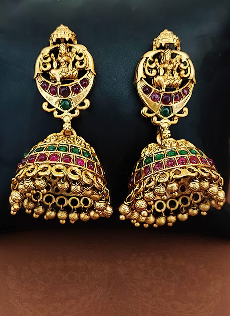 Buy Golden Jhumka Earrings Online at Best Price | Cbazaar