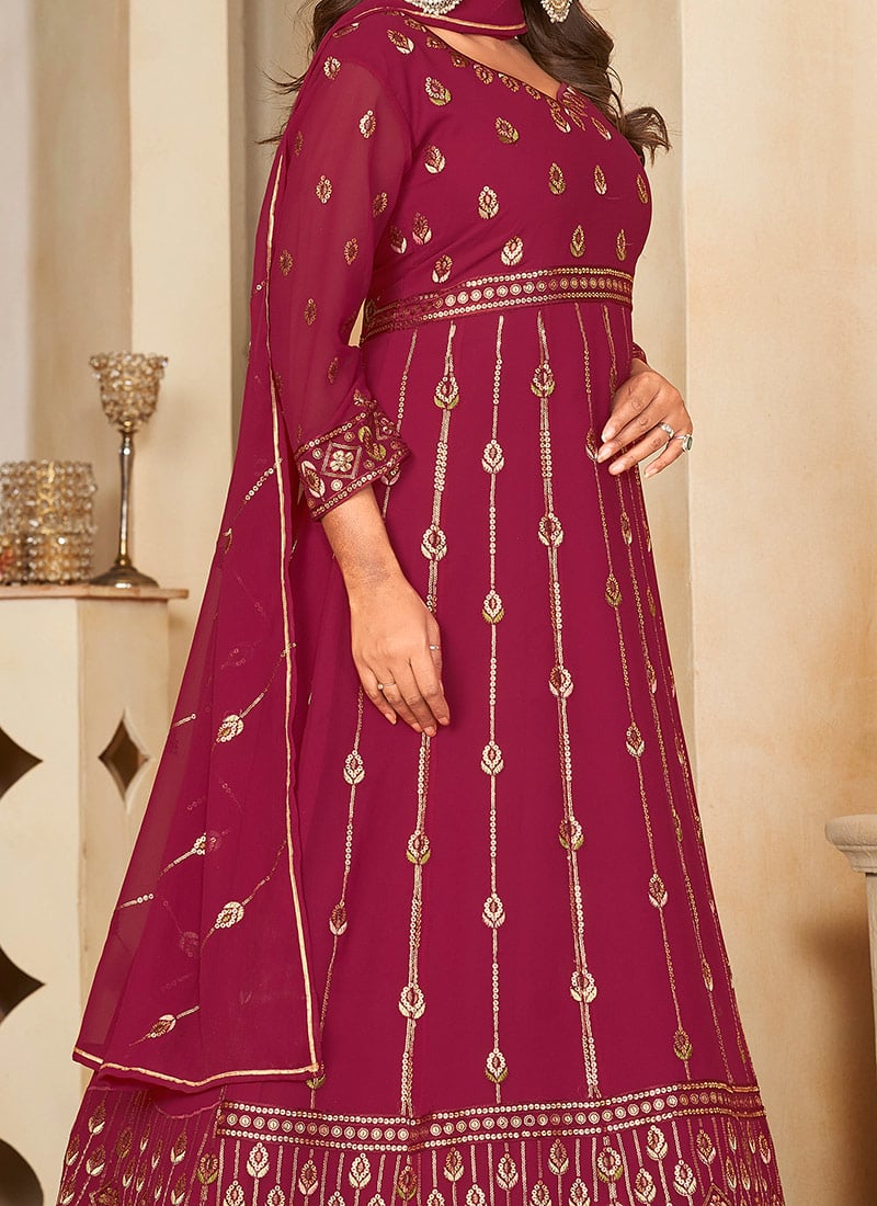 Shop Grand Georgette Embroidered Anarkali Suit Party Wear Online at ...