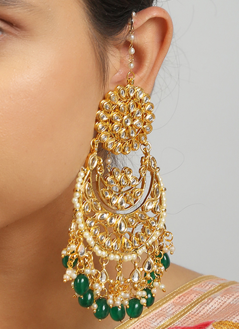 Buy Green Alloy Chaand Bali Wedding Wear Online at Best Price | Cbazaar