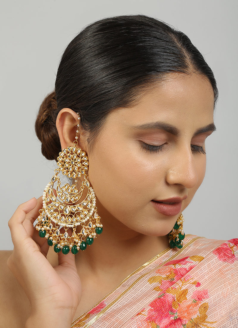 Shop Green Alloy Chaand Bali Wedding Wear Online at Best Price | Cbazaar