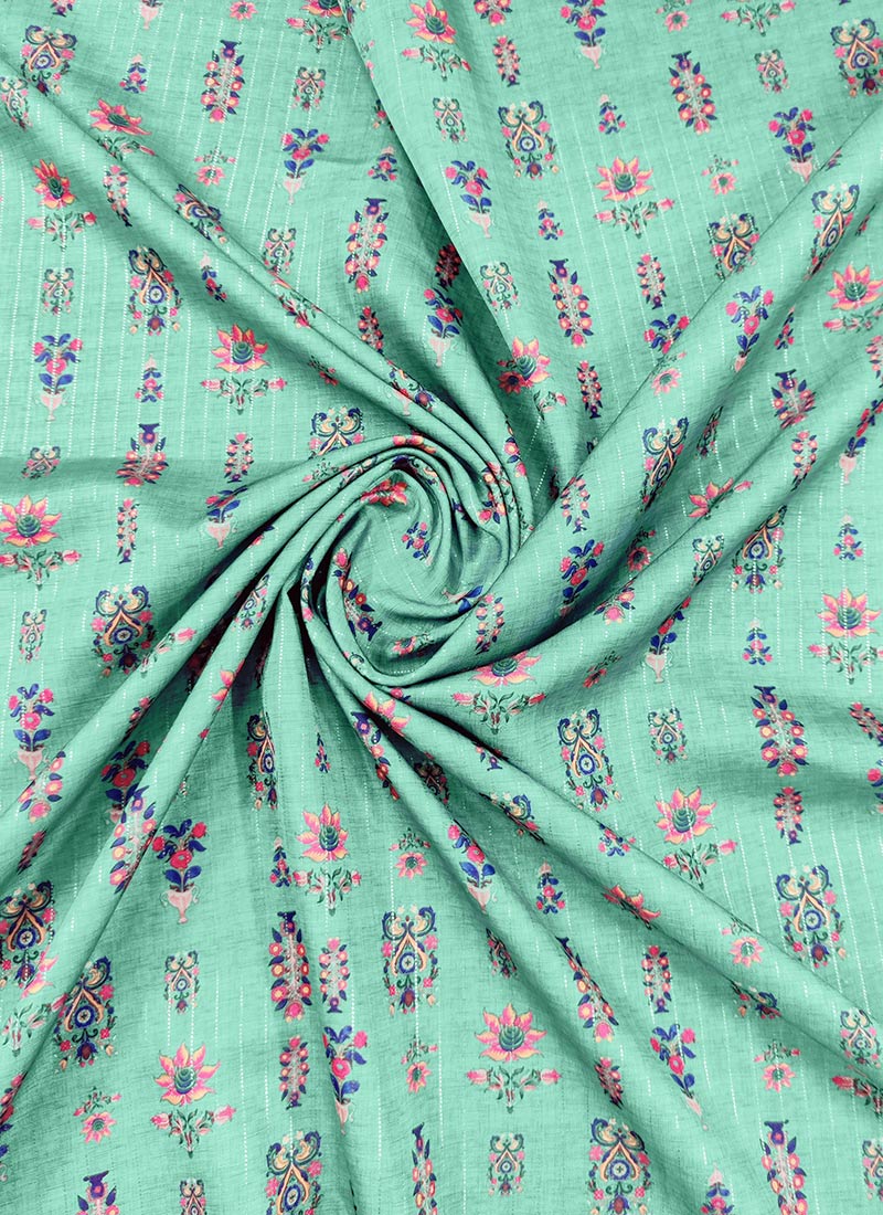 Buy Green Art Silk Digital Print Fabric Online at Best Price | Cbazaar