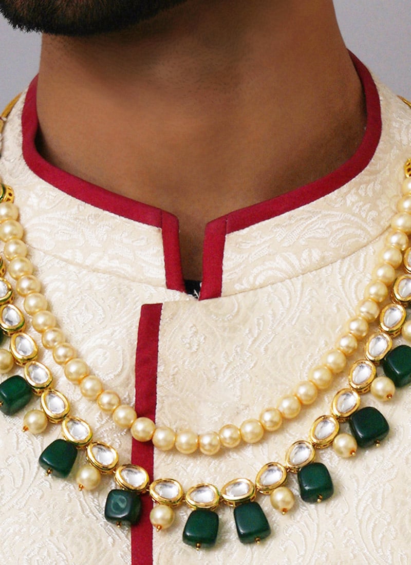 Buy Indian wedding wear - Pearl Men Neck Jewellery