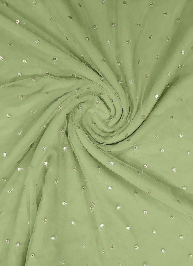 Shop Green Net Embroidered Fabric in India - Cbazaar
