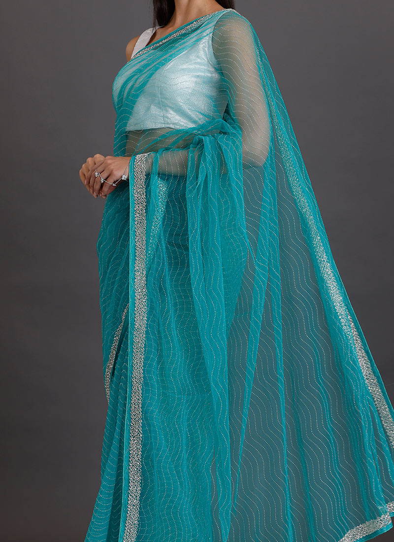 Hand Embroidered Sarees | Zardosi Sarees | Zari Stone work sarees