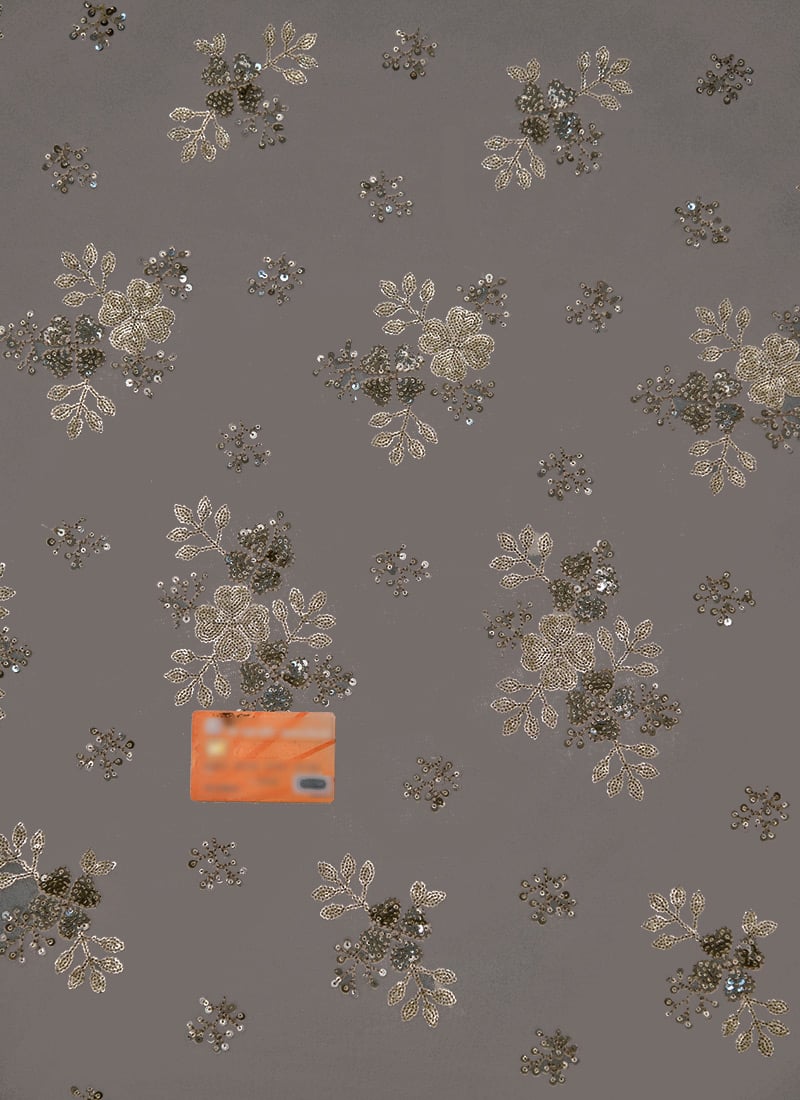 Shop Grey Embroidered Net Fabric Online at Best Price | Cbazaar