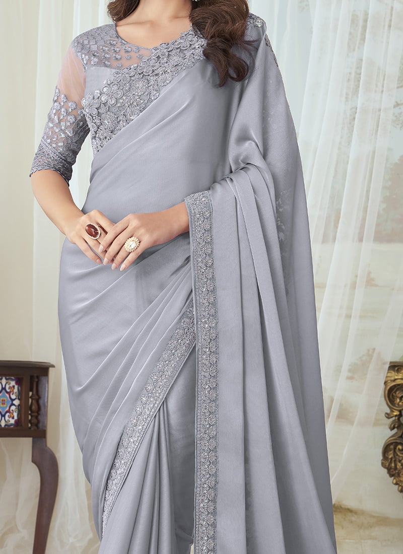 Shop Grey sarees online | Online Grey sarees | Purchase Grey sarees online