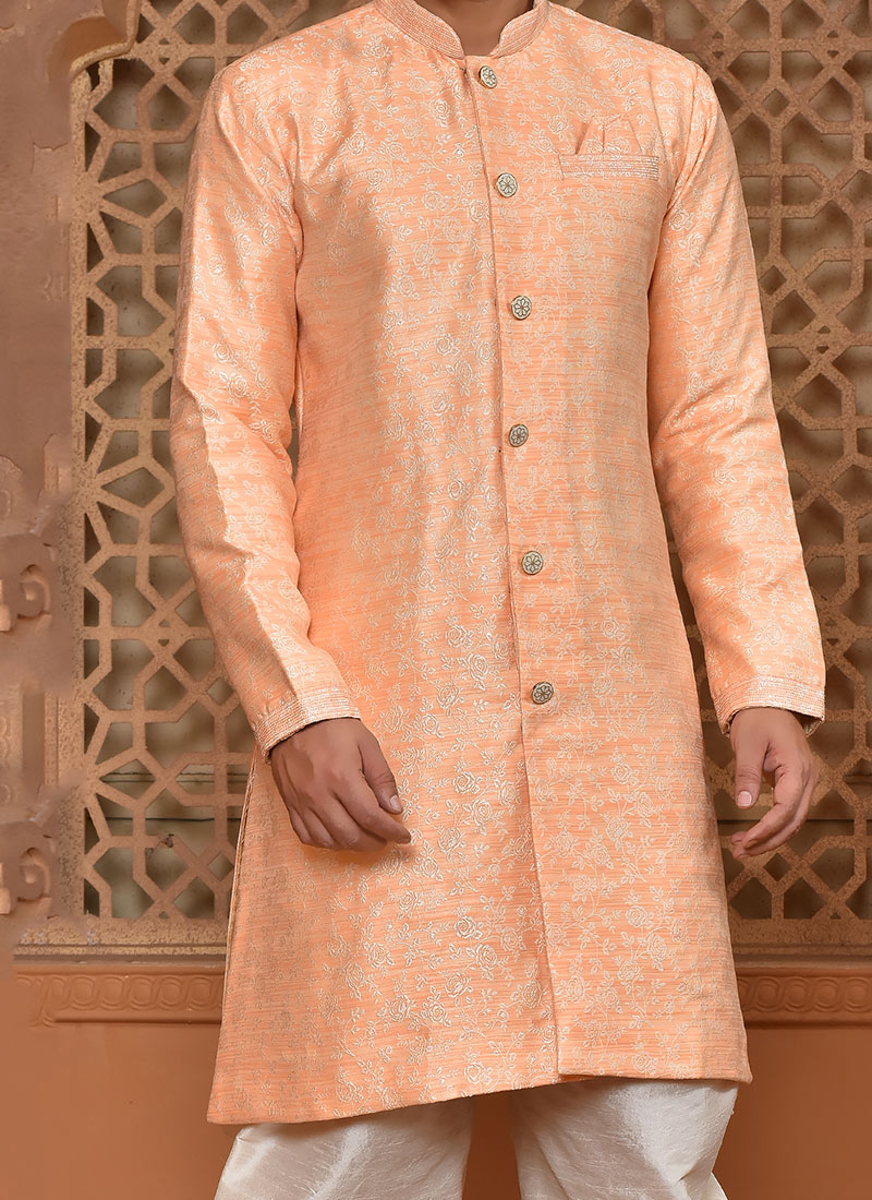 Buy Orange Color Sherwanis | Online Orange Colour Sherwanis | Designer ...