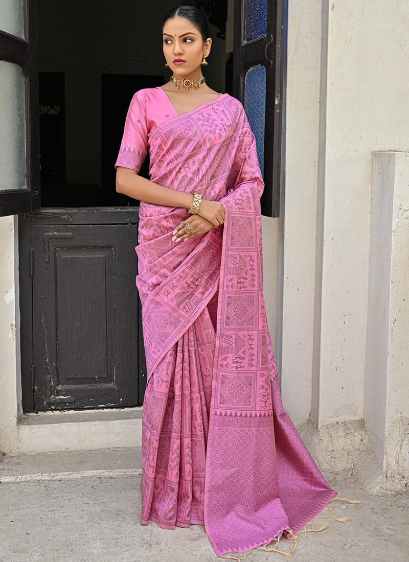 Latest Pink Sarees Designs For Women | Pink Wedding Sarees