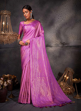 Violet Sarees: Buy Latest Designer Violet Sarees Collection
