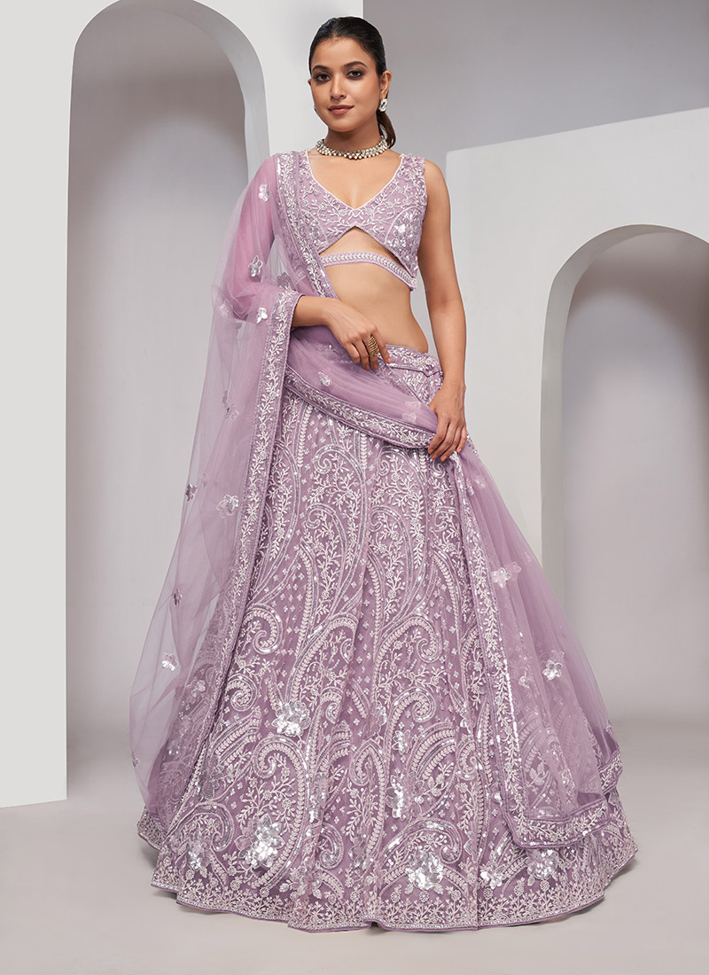 Buy Lavender Lehenga Choli Collections Online -Cbazaar
