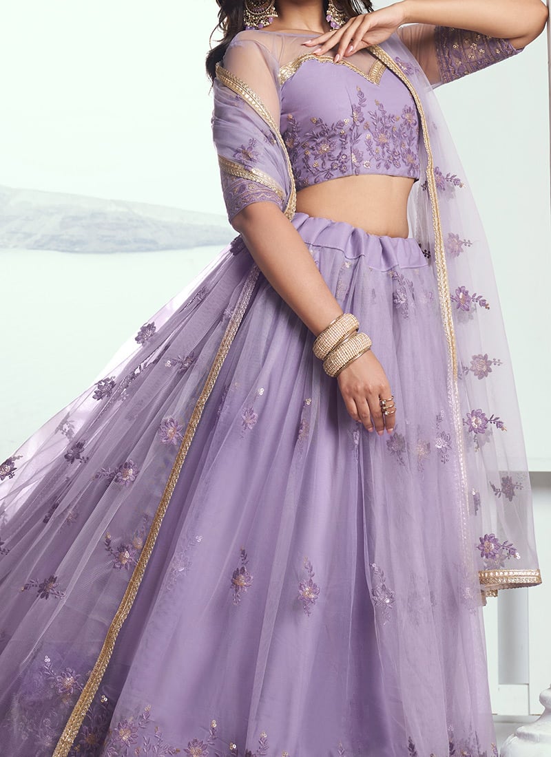 Buy Lavender Lehenga Choli Collections Online -Cbazaar