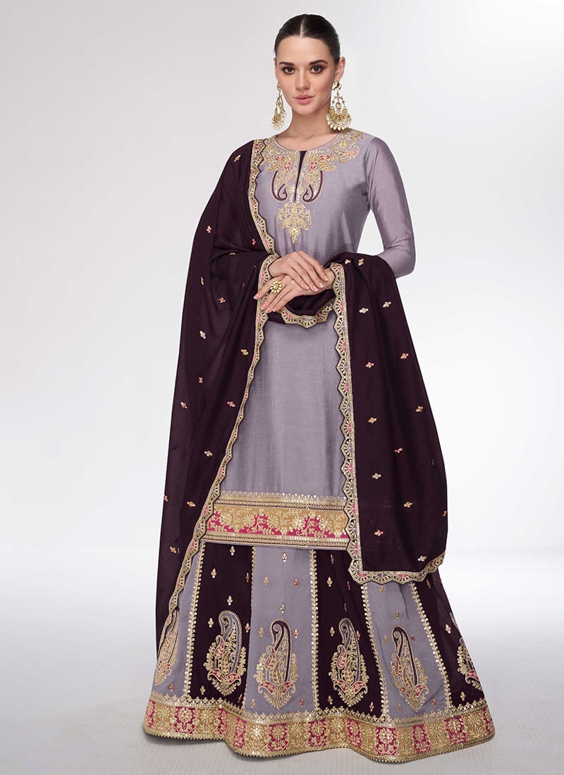 Buy Lavender Lehenga Choli Collections Online -Cbazaar