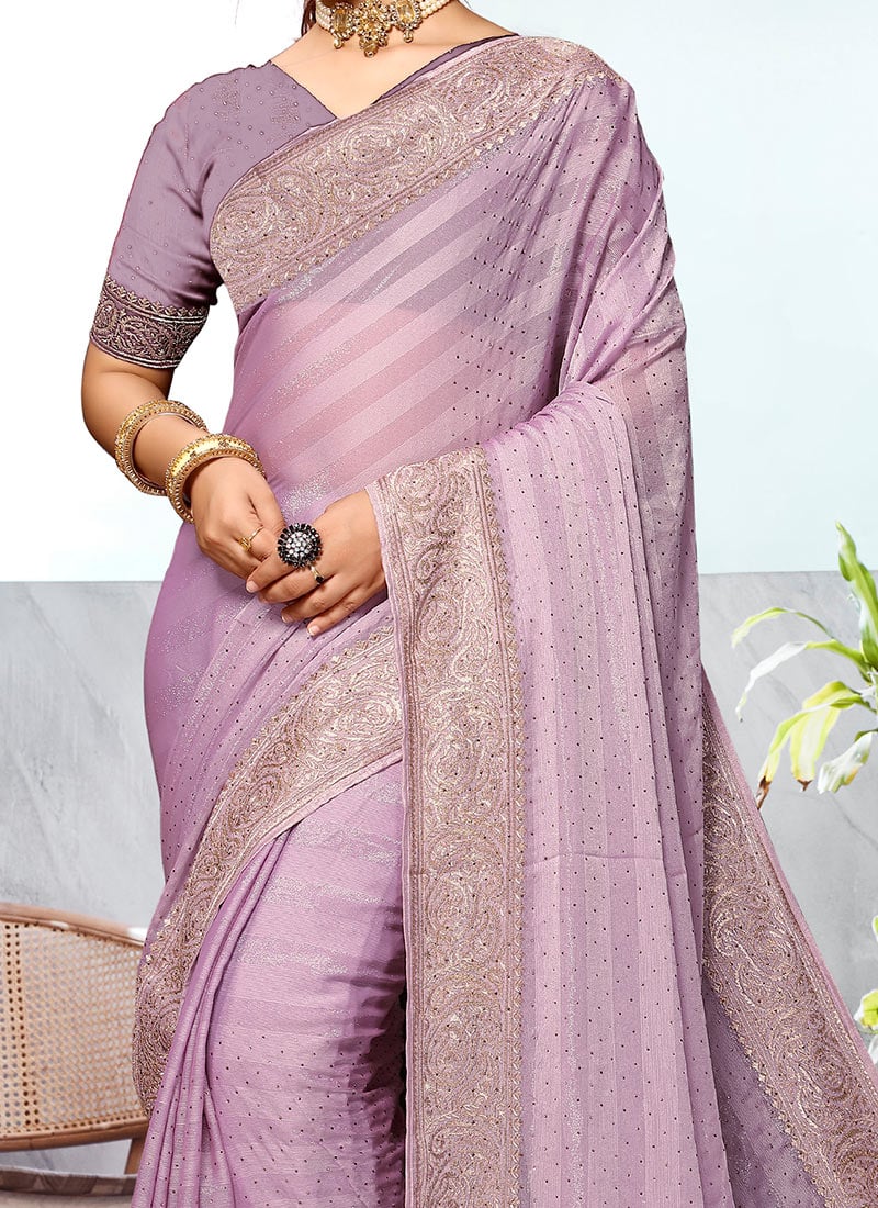 Buy Lavender sarees online | Lavender sarees styles | Online Lavender ...