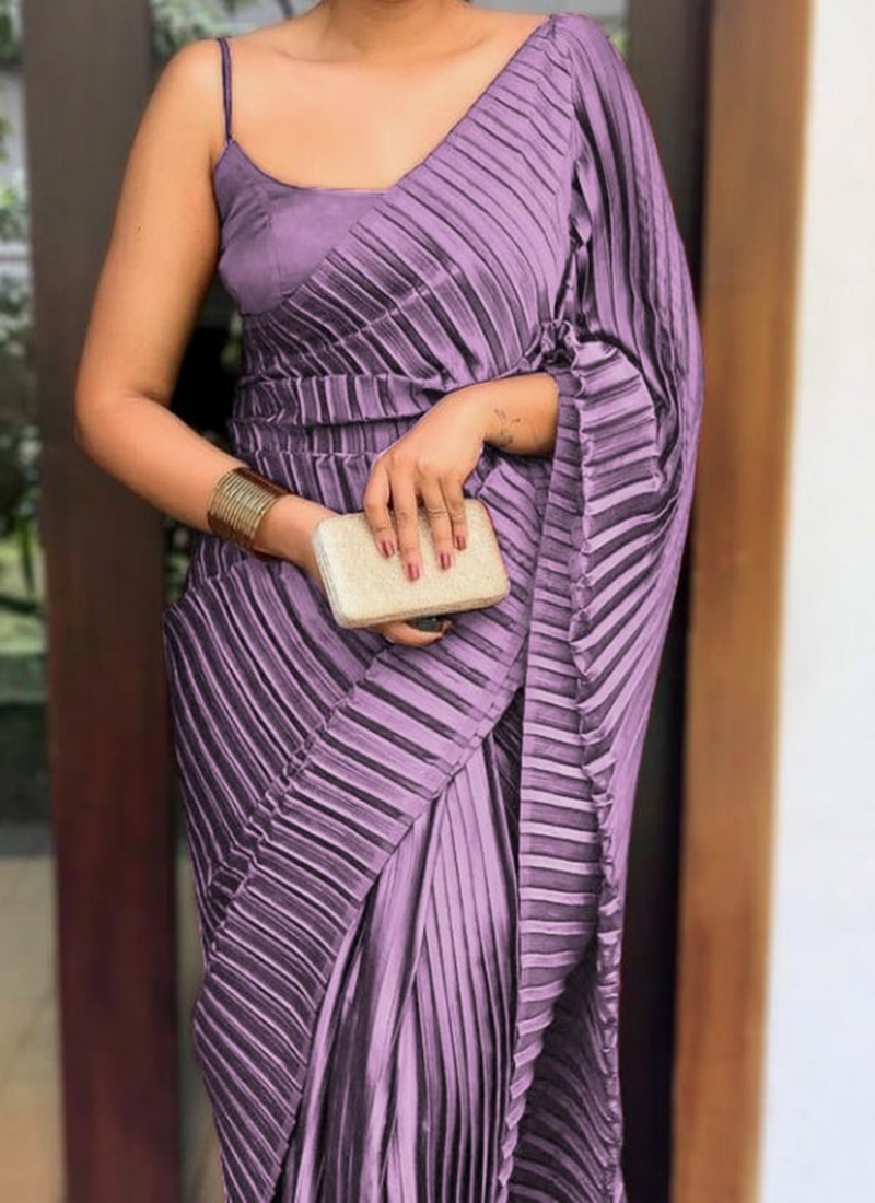 Buy Lavender sarees online | Lavender sarees styles | Online Lavender ...