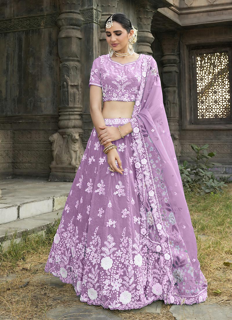 Buy Lavender Lehenga Choli Collections Online -Cbazaar