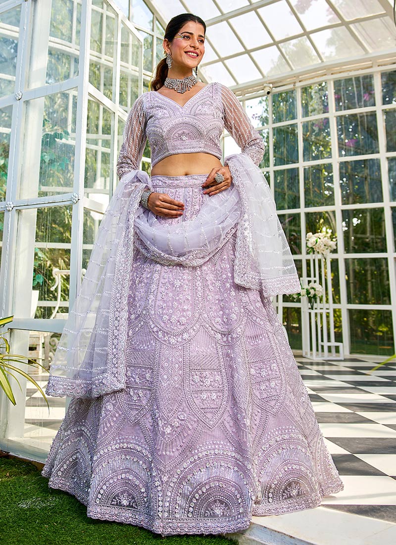 Buy Lavender Lehenga Choli Collections Online -Cbazaar