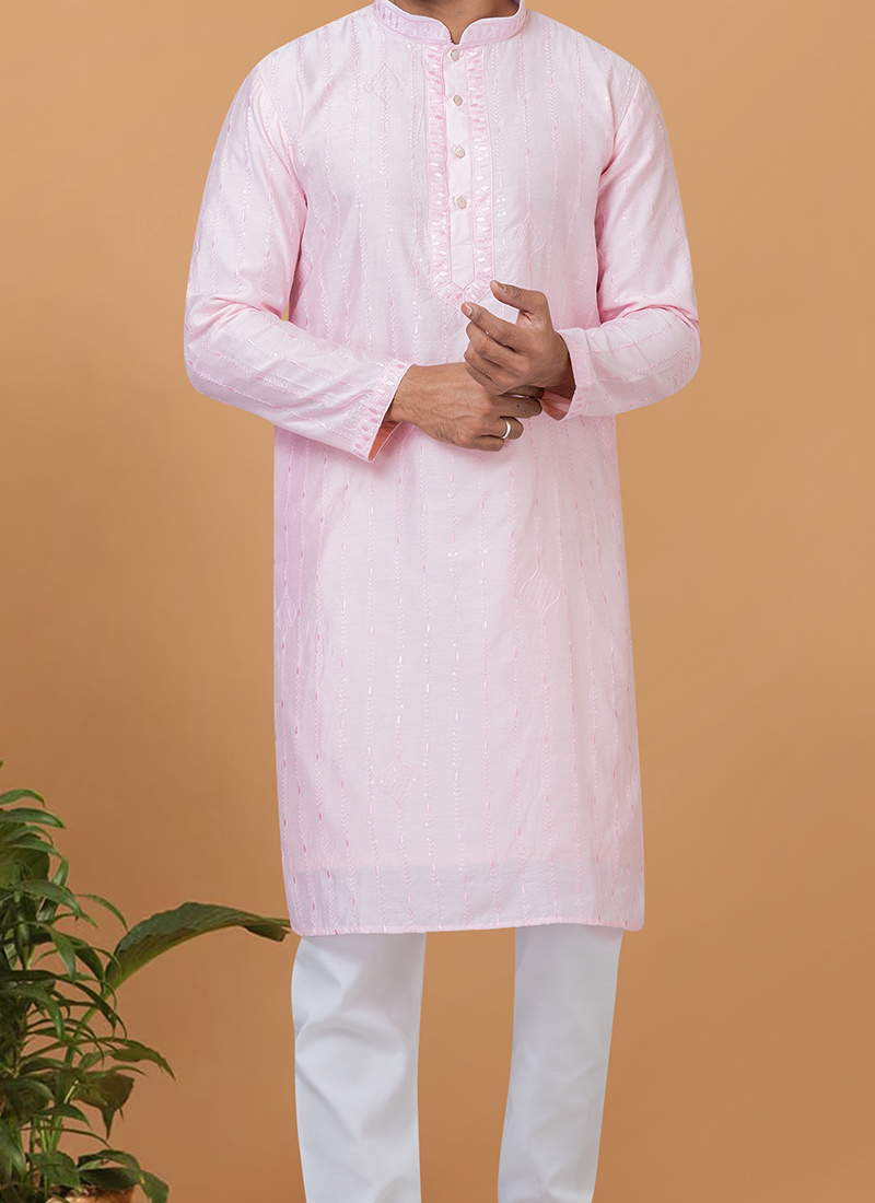 Buy Pink Color Kurta Pyjamas | Online Pink Colour Kurta Pyjamas