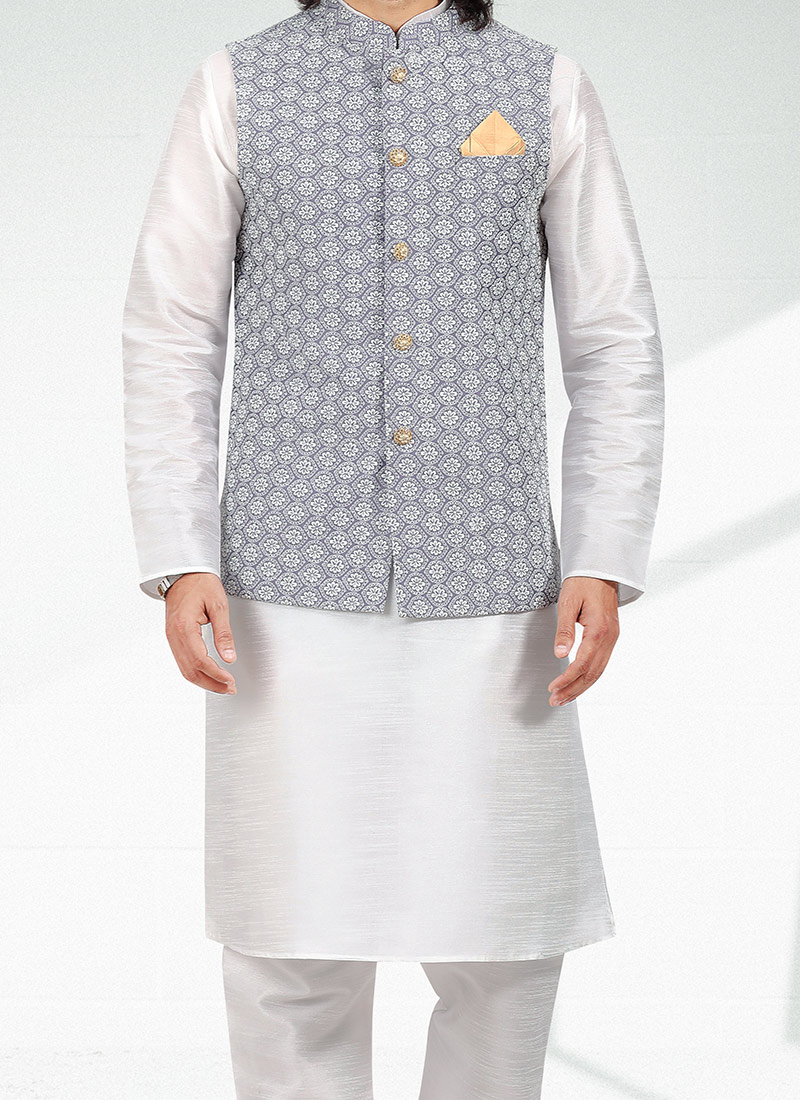 Buy Purple Color Kurta Pyjamas Online | Designer Purple Kurta Pyjamas